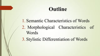 Elements of text lexis analysis | PPTX