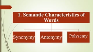 Elements of text lexis analysis | PPTX