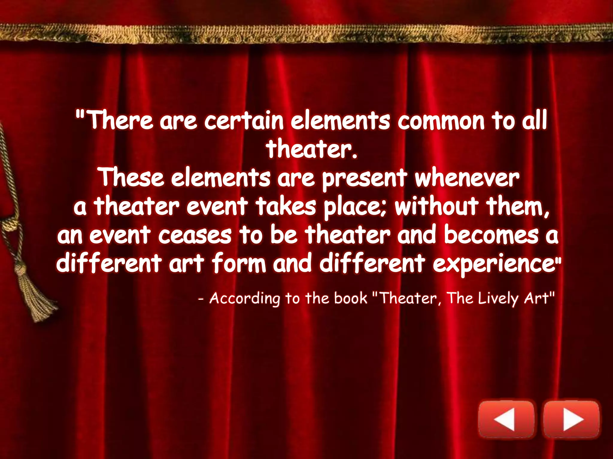Elements of Theater | PPTX