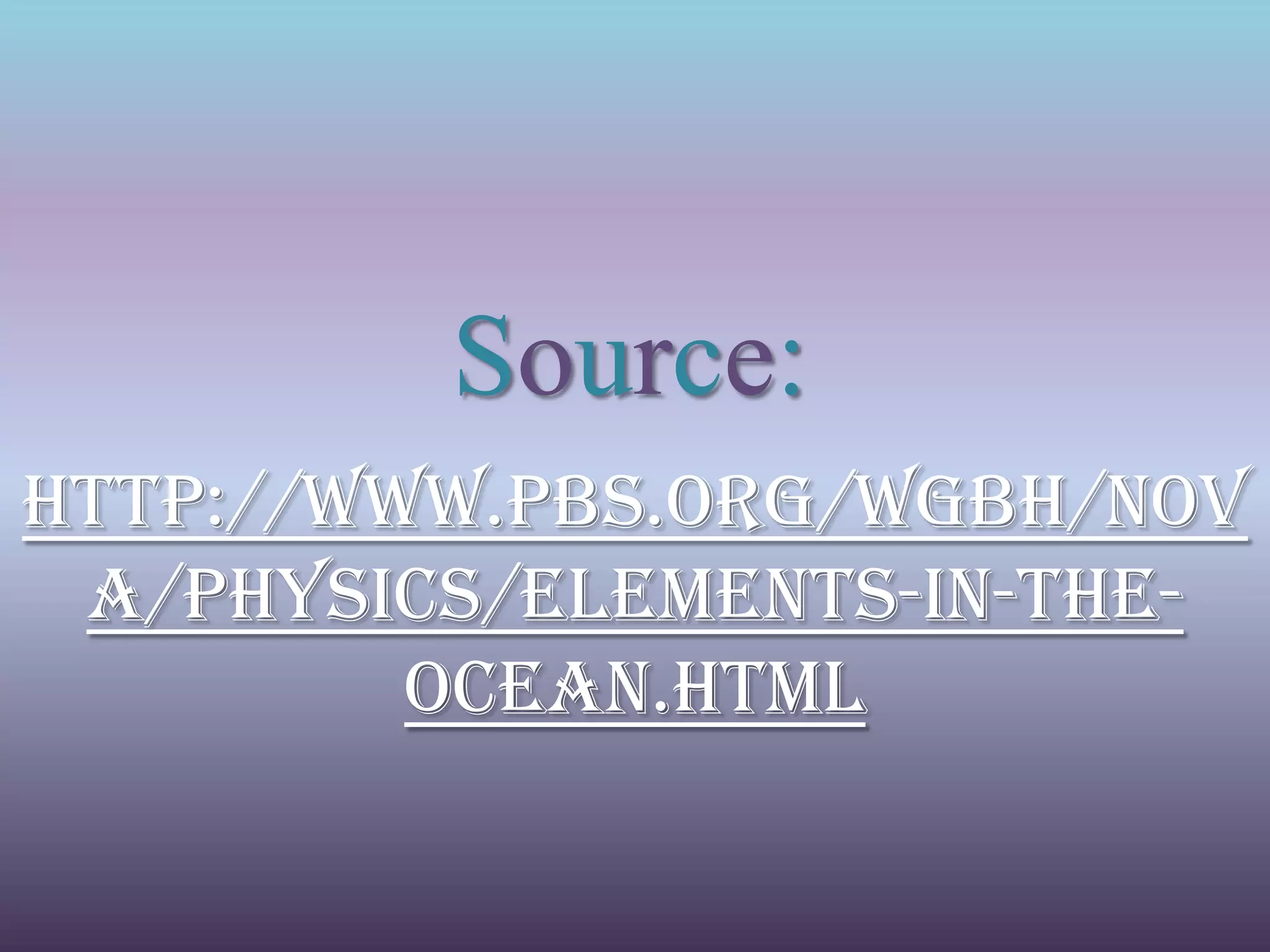Elements of the ocean | PPTX