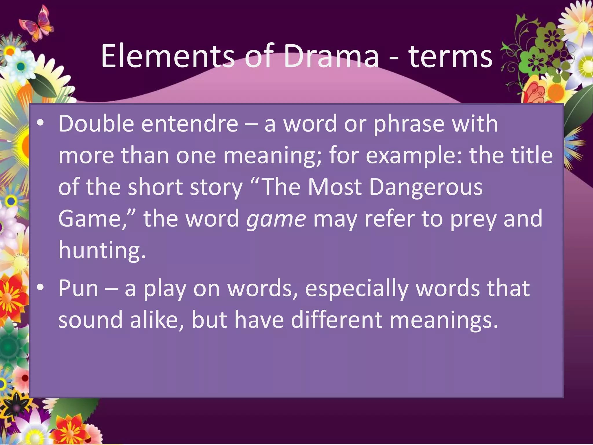 Elements of the play | PPTX