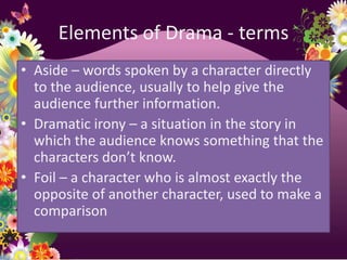 Elements of the play | PPTX