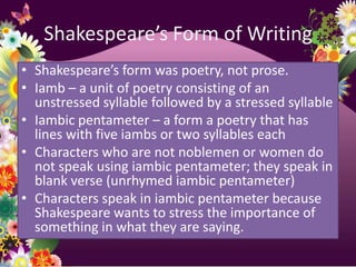 Elements of the play | PPTX