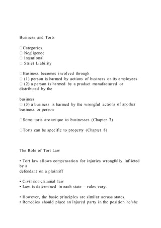 Elements of TortsChapter 6Meiners, Ringleb & Edwards | DOCX