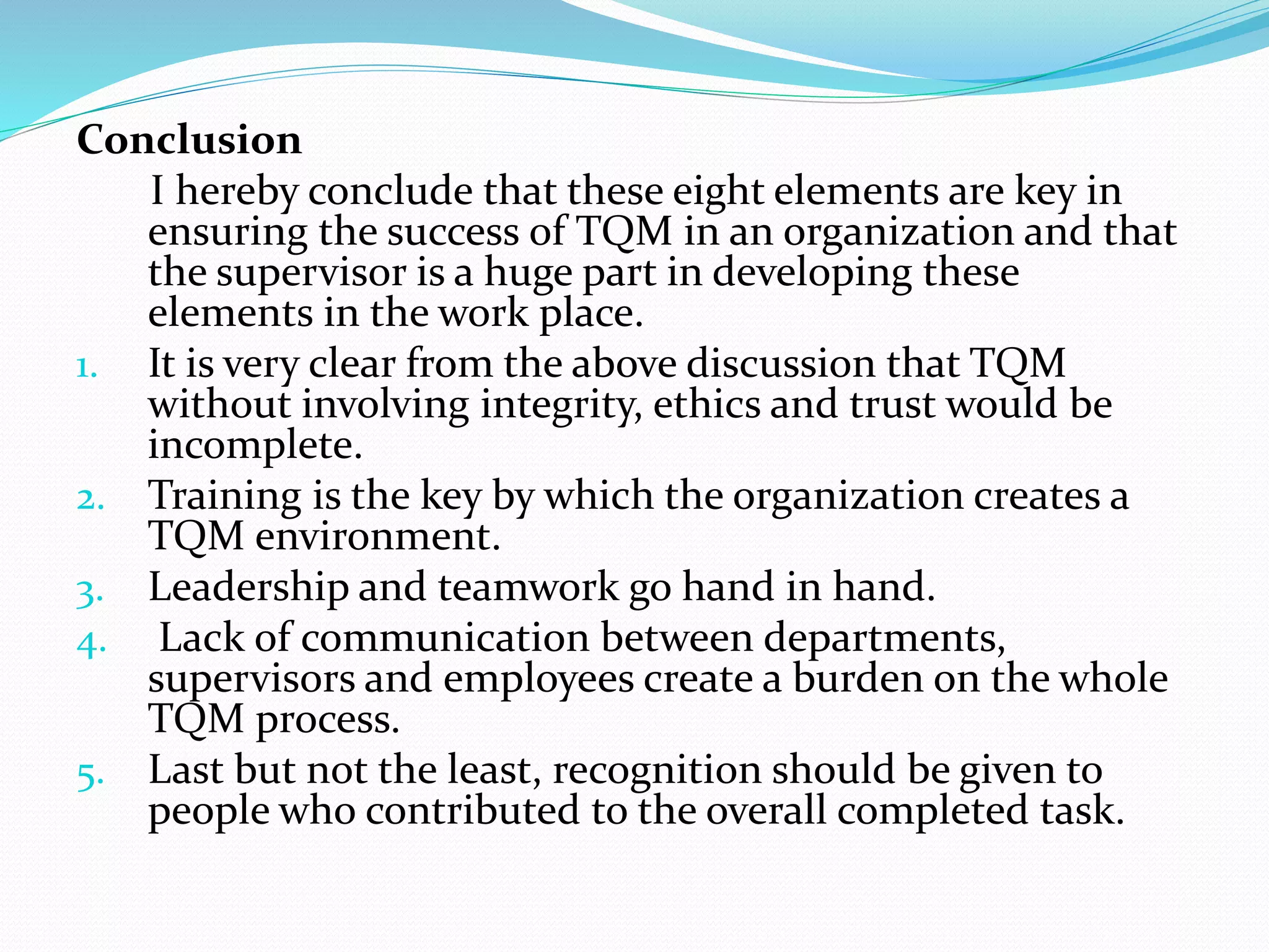 Elements of TQM | PPTX