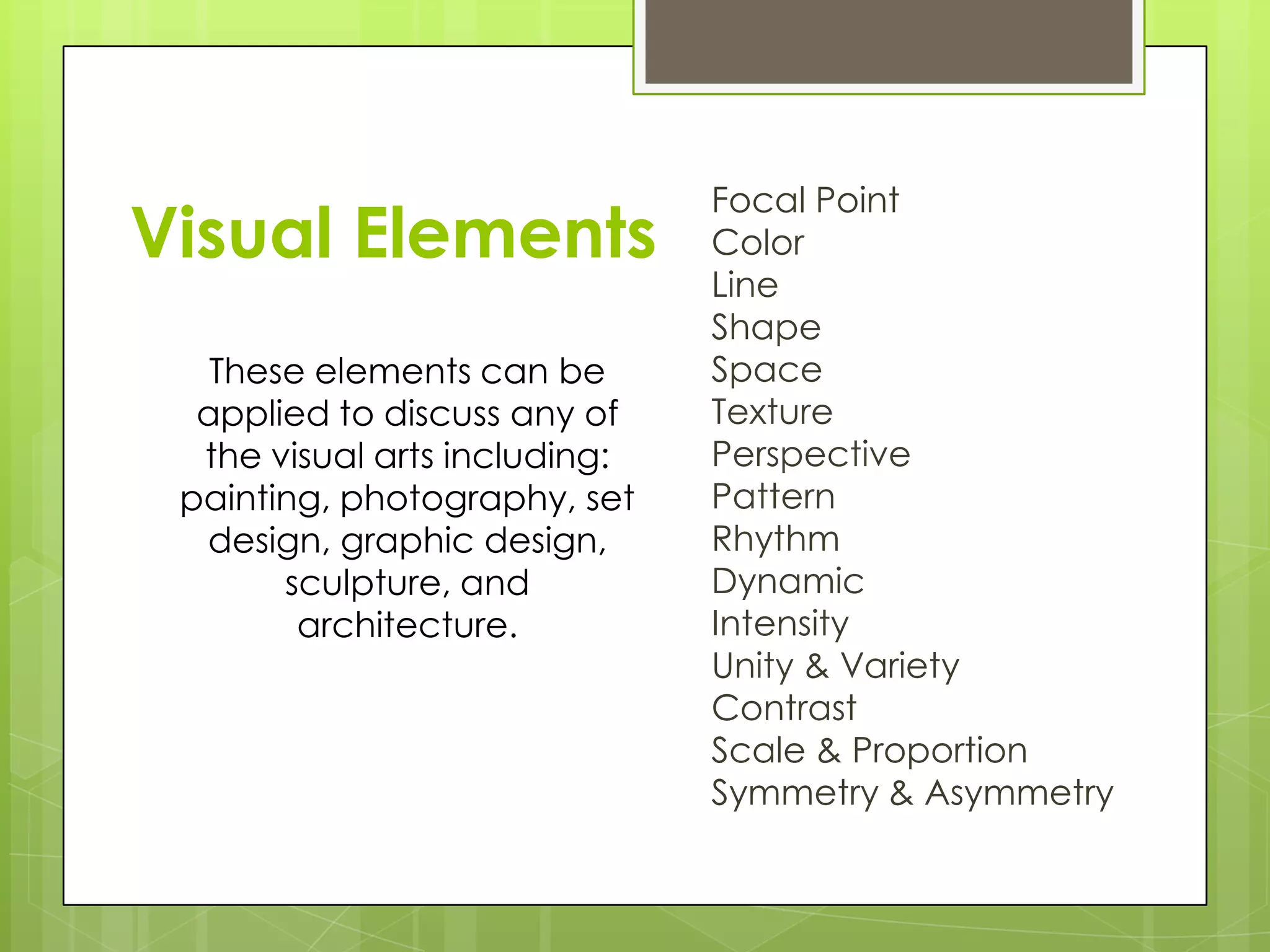 Elements of visual art | PPTX