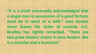 Elements of wit, humor, and irony in pride and prejudice . | PPTX