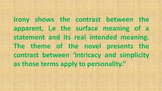 Elements of wit, humor, and irony in pride and prejudice . | PPTX