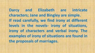 Elements of wit, humor, and irony in pride and prejudice . | PPTX