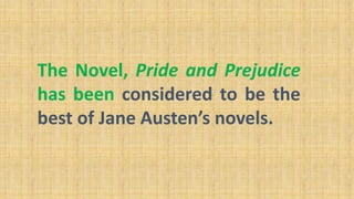 Elements of wit, humor, and irony in pride and prejudice | PPTX