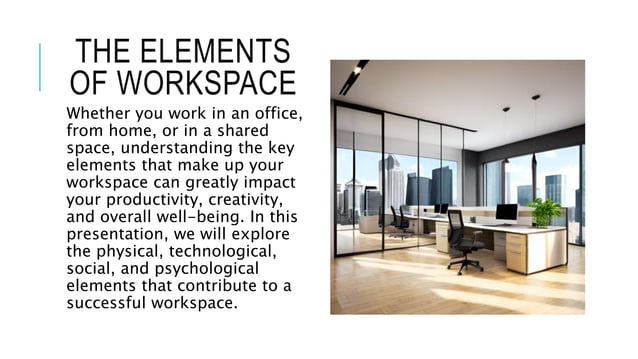 various ELEMENTS OF WORKSPACE.pptx
