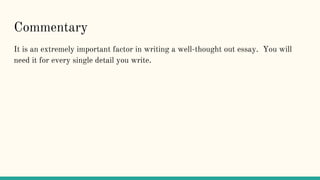 Elements of an Essay: Writing Details | PPT