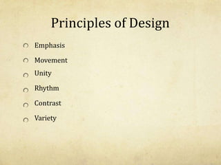 elementsprinciplesofartdesign-120213105802-phpapp01.pptx | 3-D Graphics ...