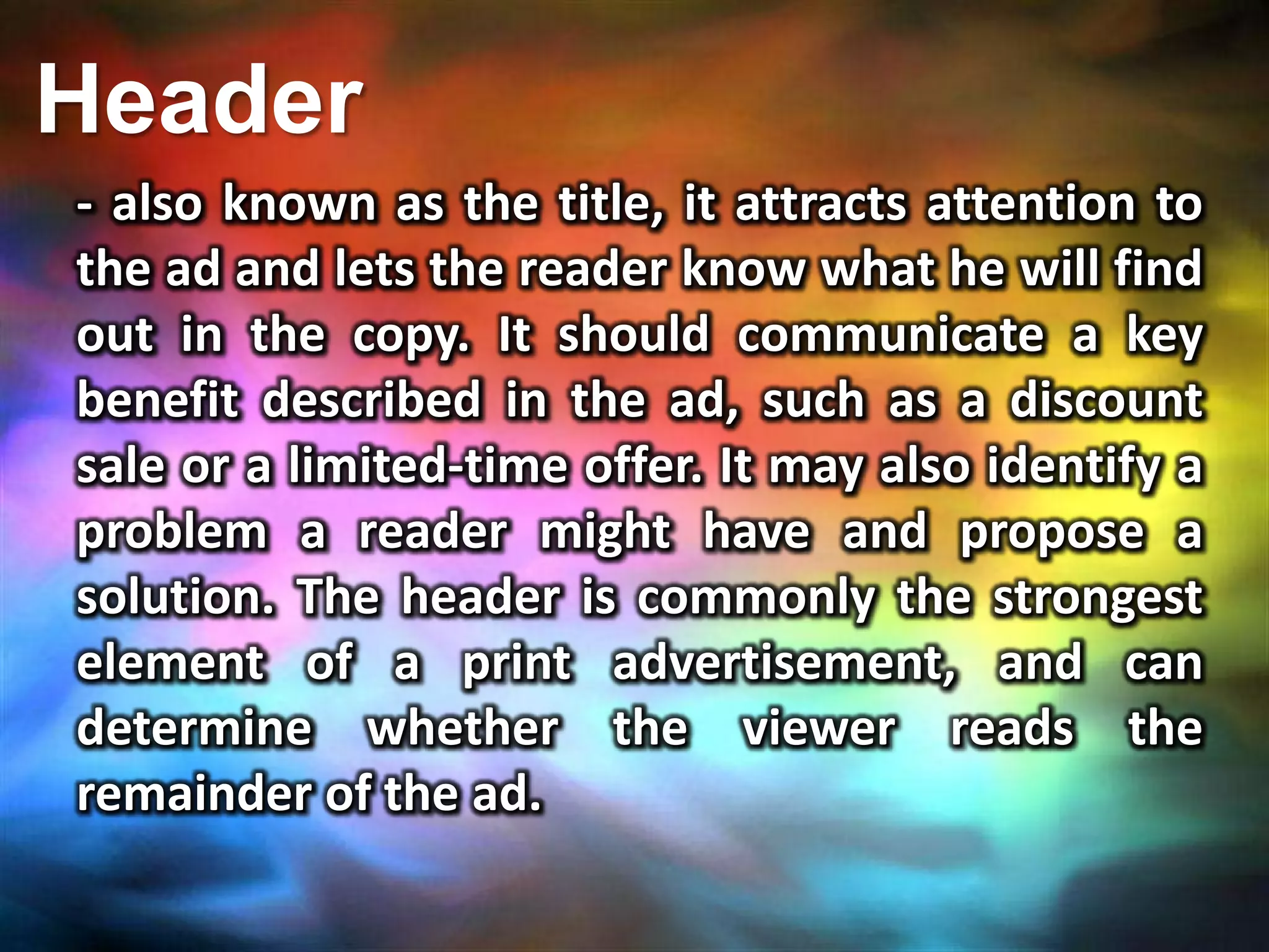 Elements of a print ad | PPTX