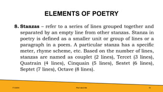 Elements, Techniques, and Literary Devices in Poetry | PPTX