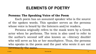 Elements, Techniques, and Literary Devices in Poetry | PPTX