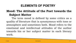 Elements, Techniques, and Literary Devices in Poetry | PPTX