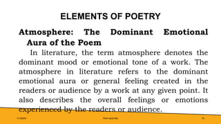 Elements, Techniques, and Literary Devices in Poetry | PPTX