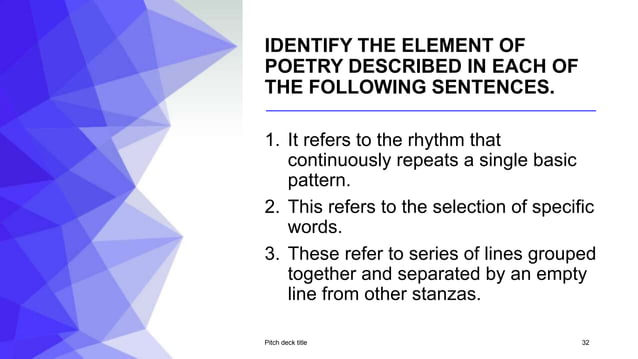 Elements, Techniques, and Literary Devices in Poetry | PPTX | Poetry ...