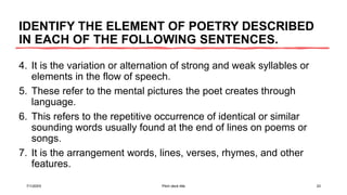Elements, Techniques, and Literary Devices in Poetry | PPTX