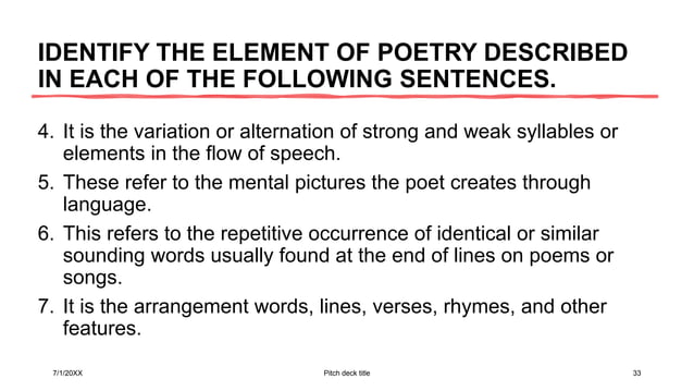 Elements, Techniques, and Literary Devices in Poetry | PPTX | Poetry ...
