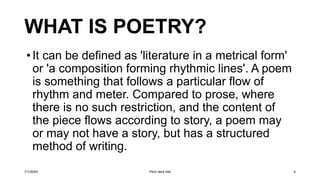 Elements, Techniques, and Literary Devices in Poetry | PPTX