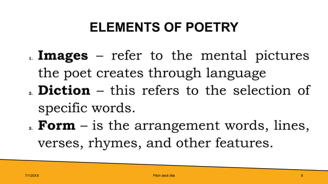 Elements, Techniques, and Literary Devices in Poetry | PPTX | Poetry ...