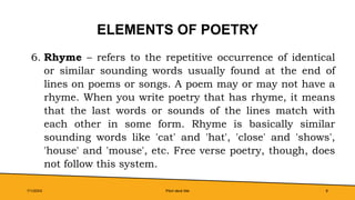 Elements, Techniques, and Literary Devices in Poetry | PPTX