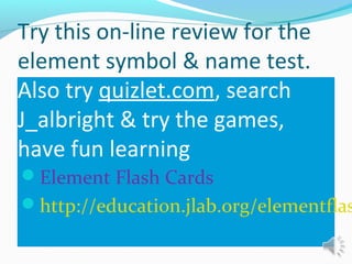 Element symbols 1 thru 12 | PPT