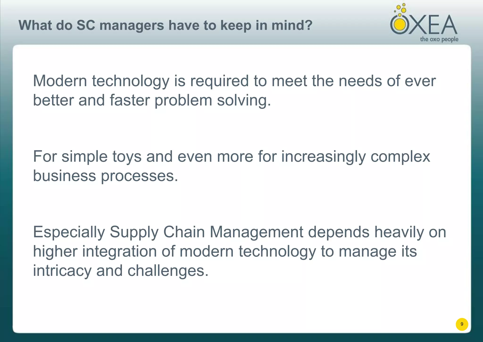 Dr. Bernhard Herzog, Oxea GmbH – “Business Impact of a Supply Chain ...