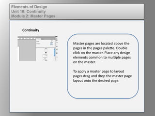 Elem of design unit 10 module 2 master pages | PPTX | Desktop ...