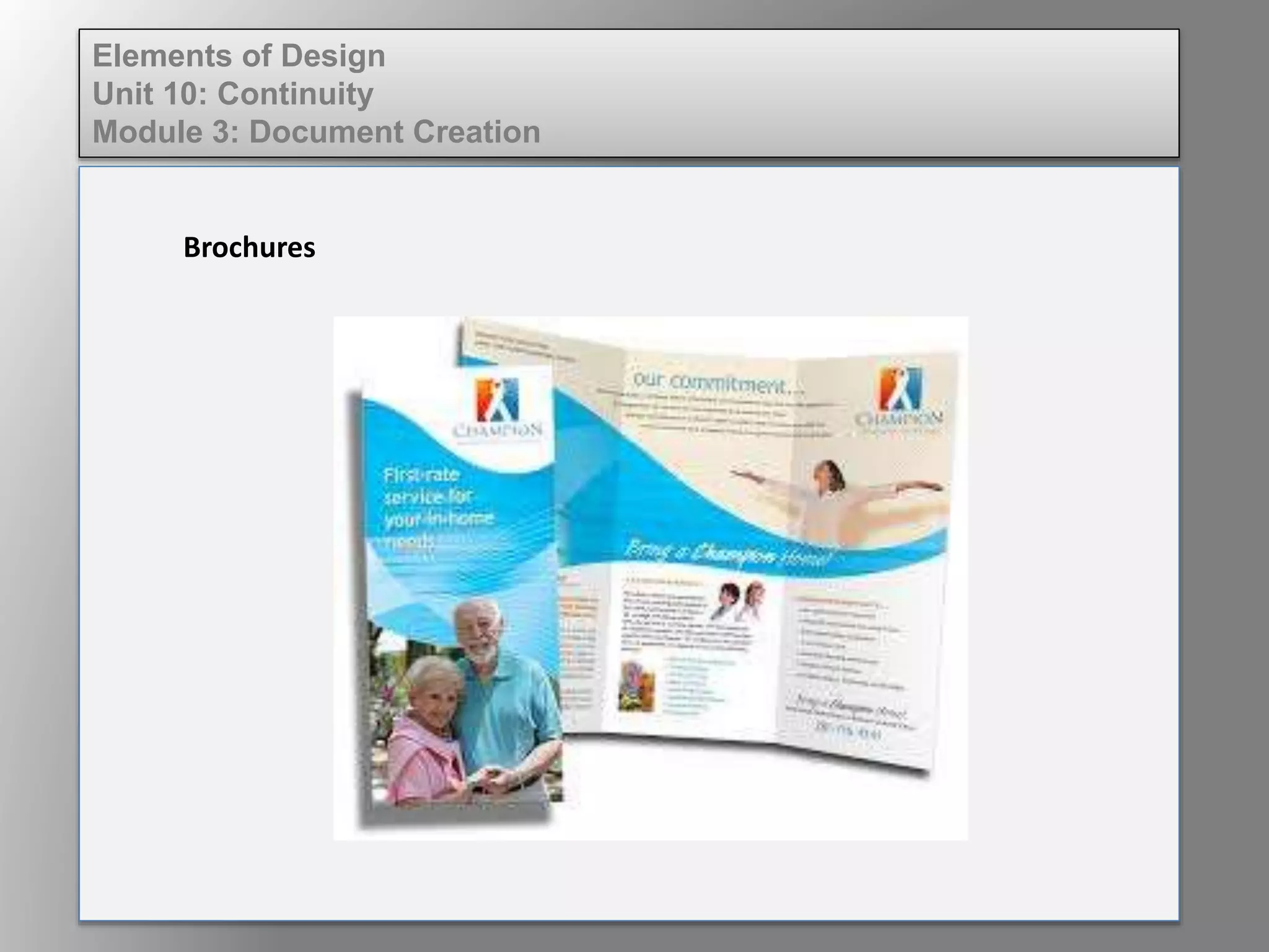 Elem of design unit 10 module 3 document creation | PPT
