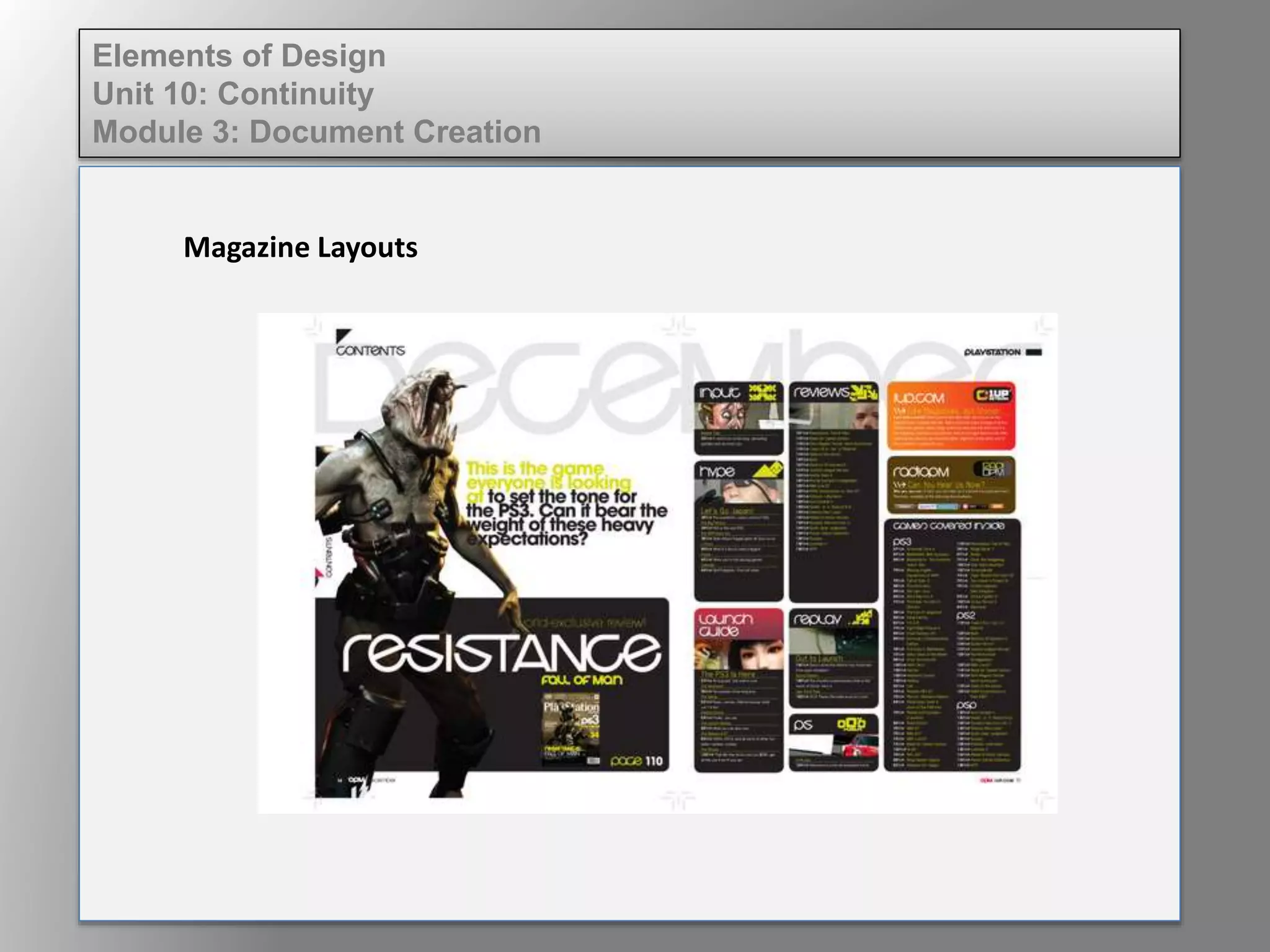 Elem of design unit 10 module 3 document creation | PPT