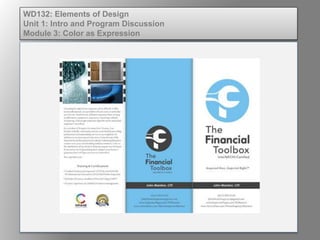 Elem of design unit 1 module 3 color as expression | PPT