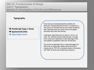 Elem of design unit 7 module 2 investigation of fonts | PPT