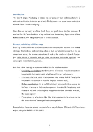 SEM Strategy For Advertising Agencies | PDF