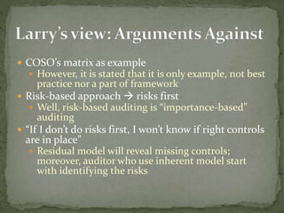 Elena korsakoova the matrix revisited internal controls | PPTX