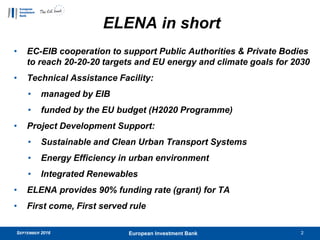 Elena technical assistance for transport projects | PPT