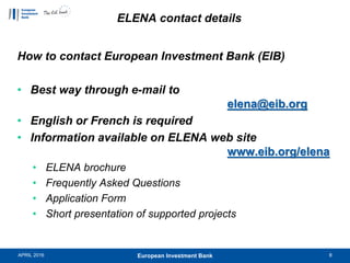 Elena technical assistance for transport projects | PDF