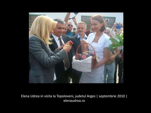 Elena Udrea in vizita de lucru la Topoloveni, Arges | PPTX