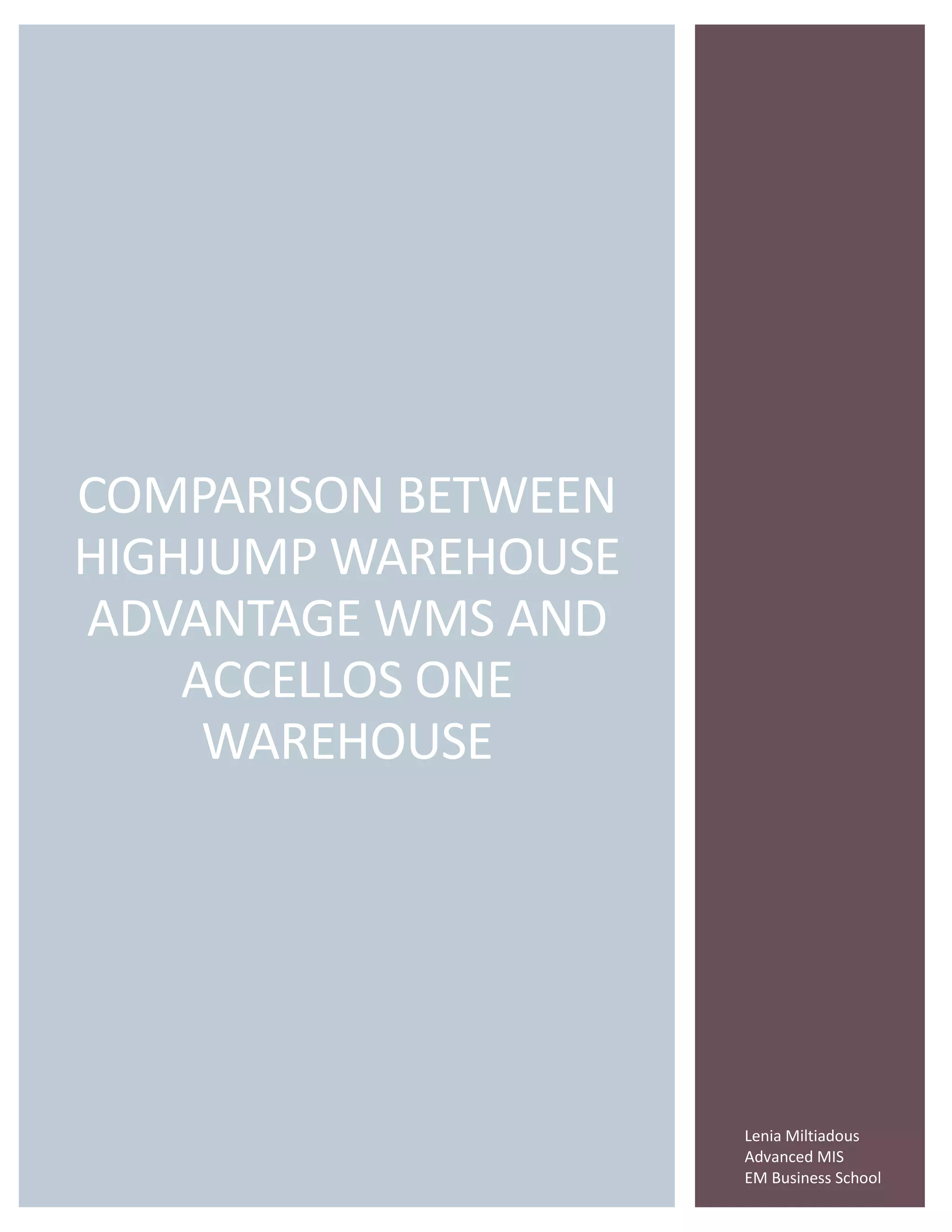 Comparison Between 2 WMSs | PDF