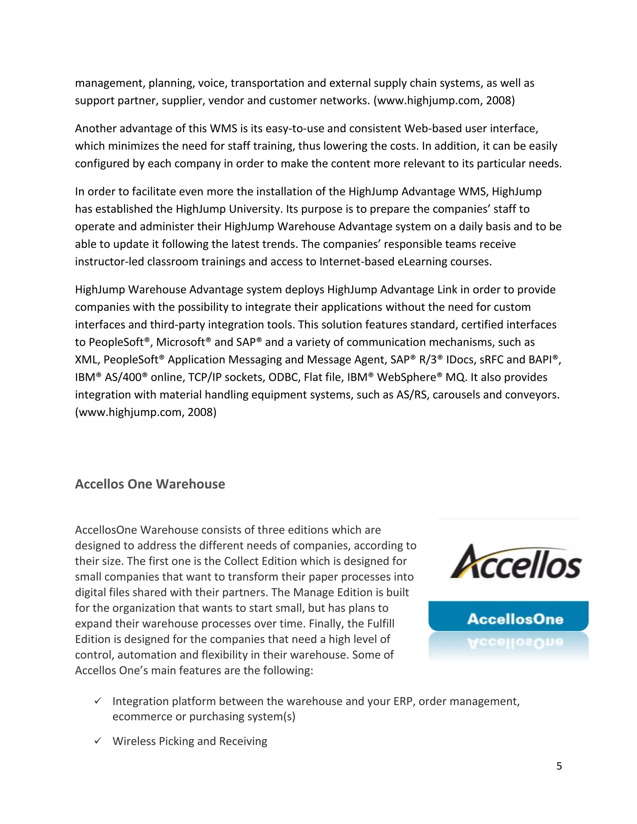 Comparison Between 2 WMSs | PDF