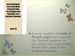 list of english words of ......... origin | PPT