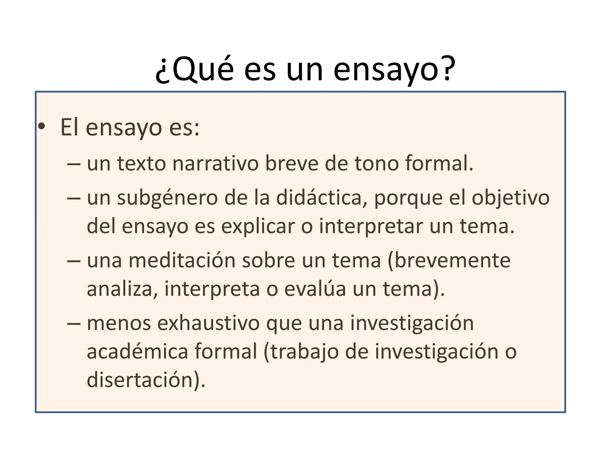 El ensayo. Como redactar un ensayo. Estructura del Ensayo | PPT