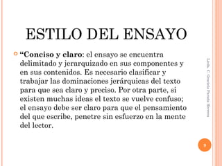 El ensayo, características y clasificación | PPT