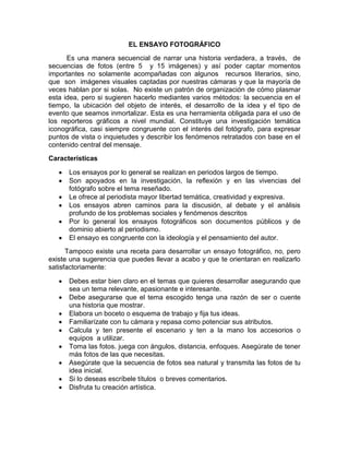 El ensayo fotográfico trabajo final | PDF