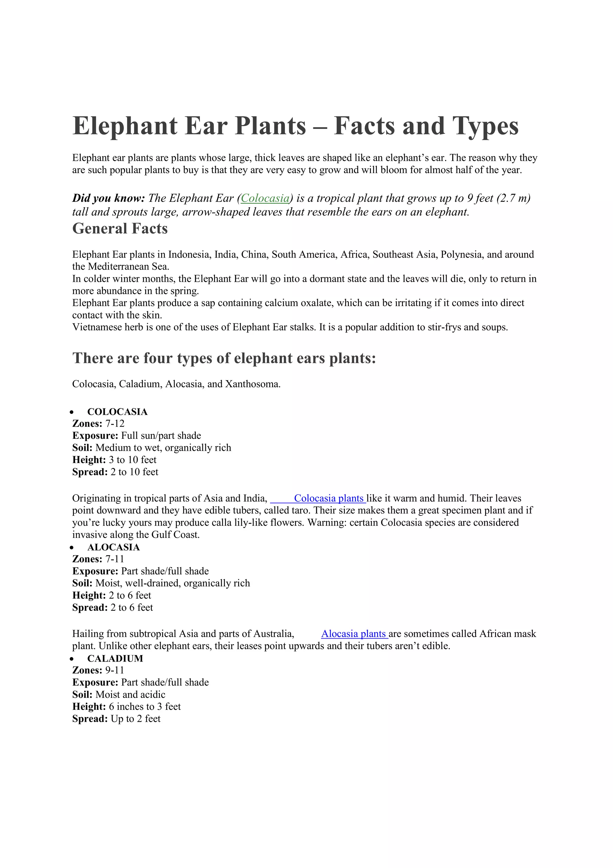 Elephant ear plants | PDF