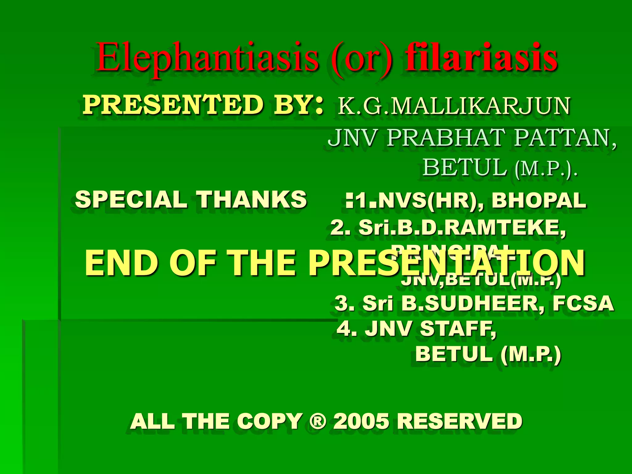 Elephantiasis presentation1 | PPSX
