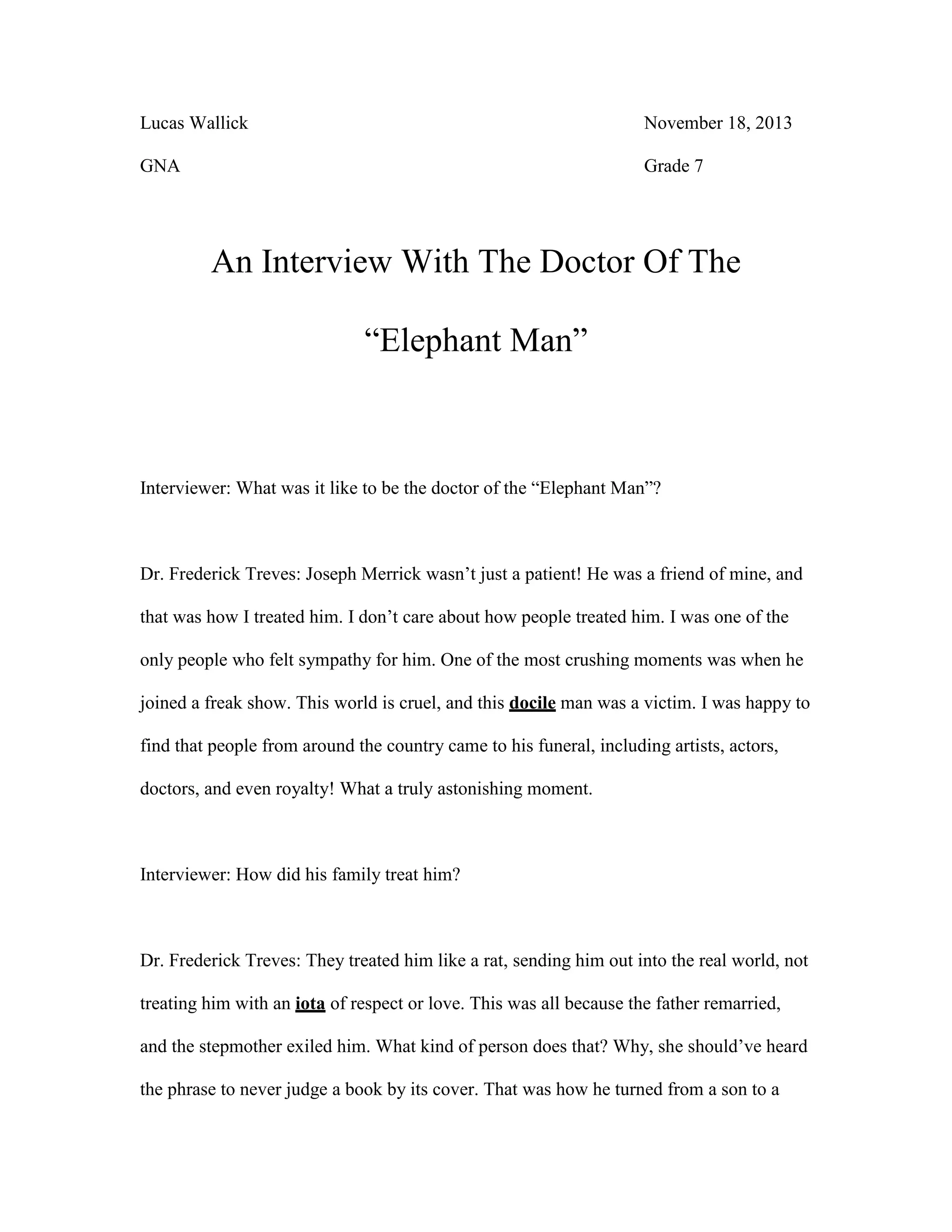 Elephant man | DOCX