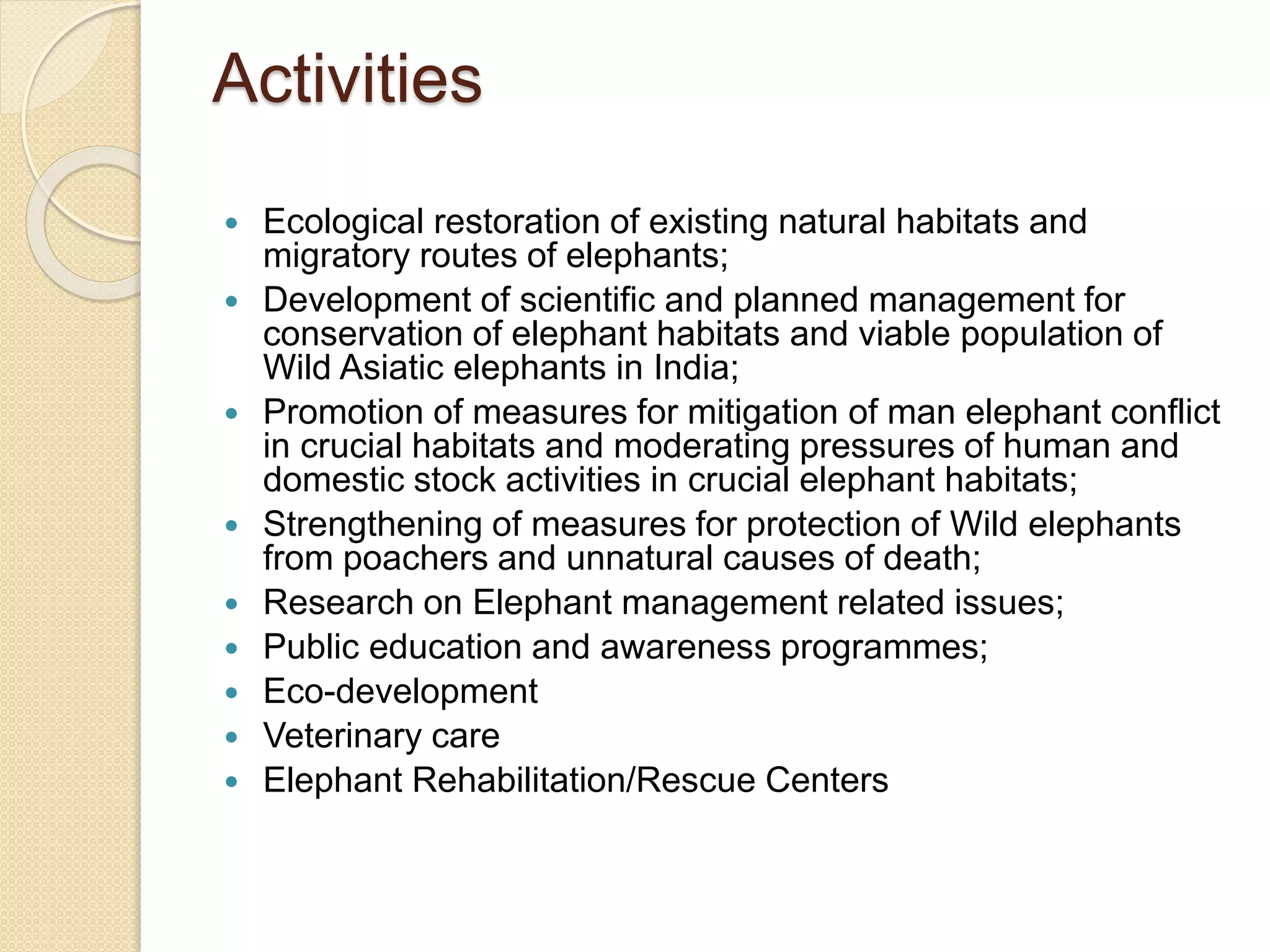 Elephant project sites | PPTX